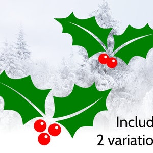 Holly SVG Christmas Cut File for Cricut & Silhouette - SVG Holly With ...