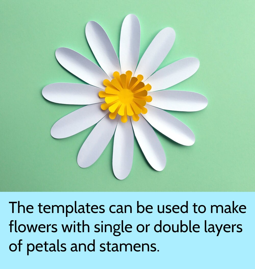 Easy DIY Daisy Gerbera Paper Flower Template SVG And PDF To Cut With A Cricut Or Silhouette Or
