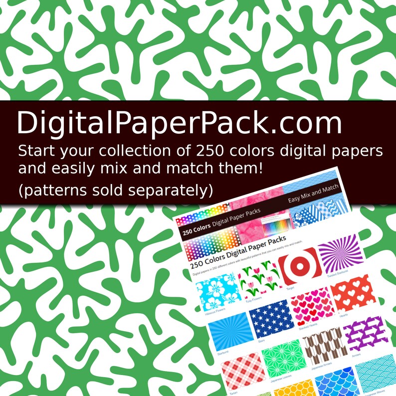 Paint Splatter Digital Paper Pack 250 Colors Organic Algae - Etsy