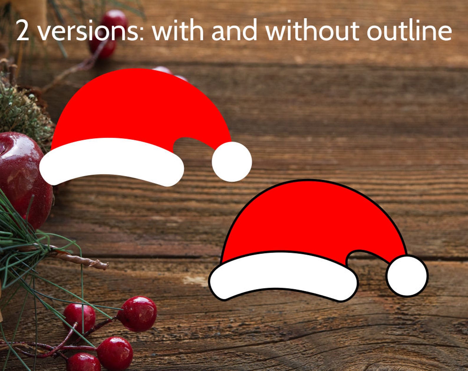 Santa Hat SVG for Cricut & Silhouette Santa Hat DXF PNG - Etsy