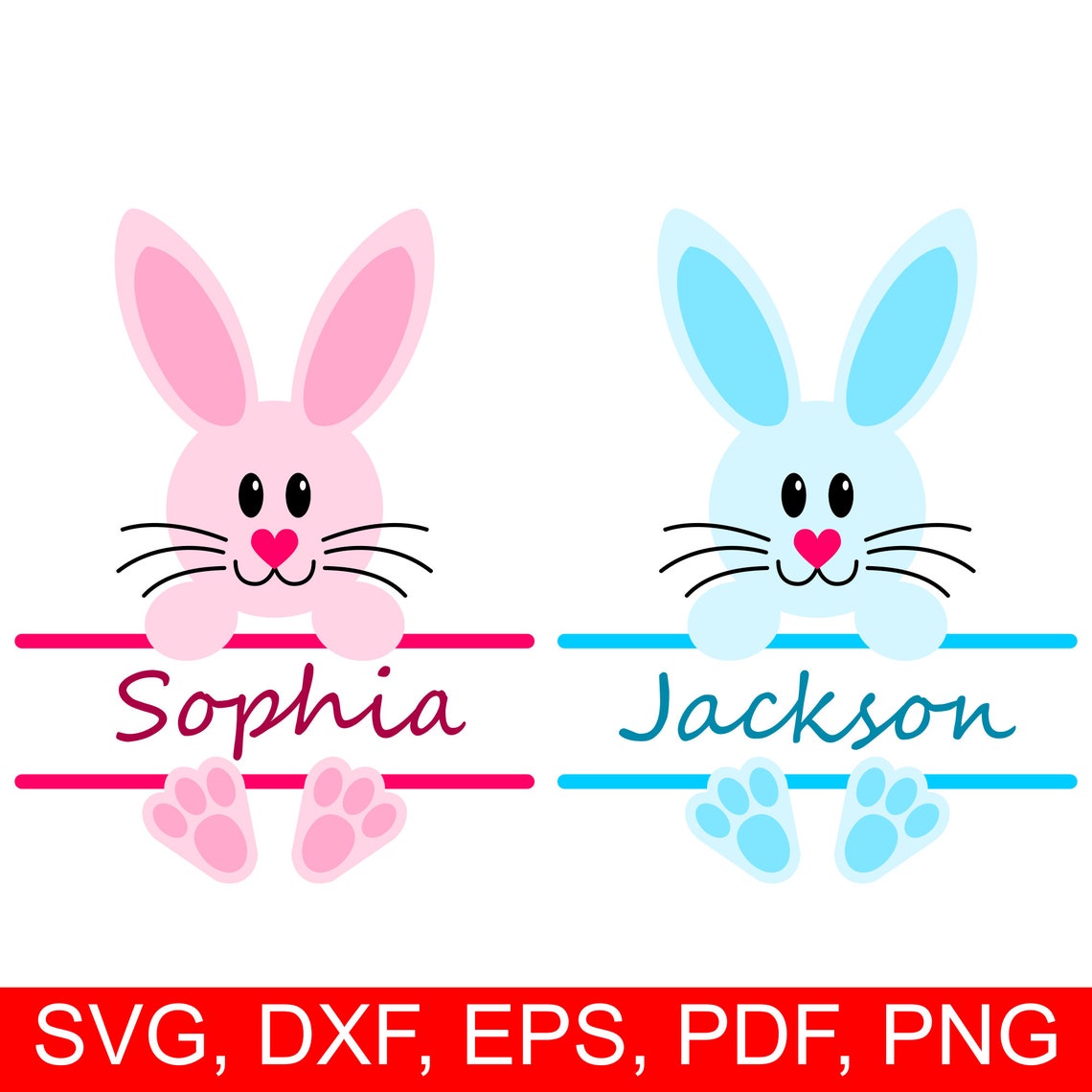 Easter Bunny SVG Monogram Frame for Girl and Boy Easter | Etsy