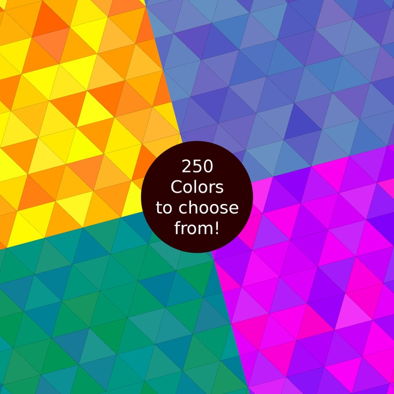 Triangles Digital Paper Pack 250 Colors Mixed Shades | Etsy
