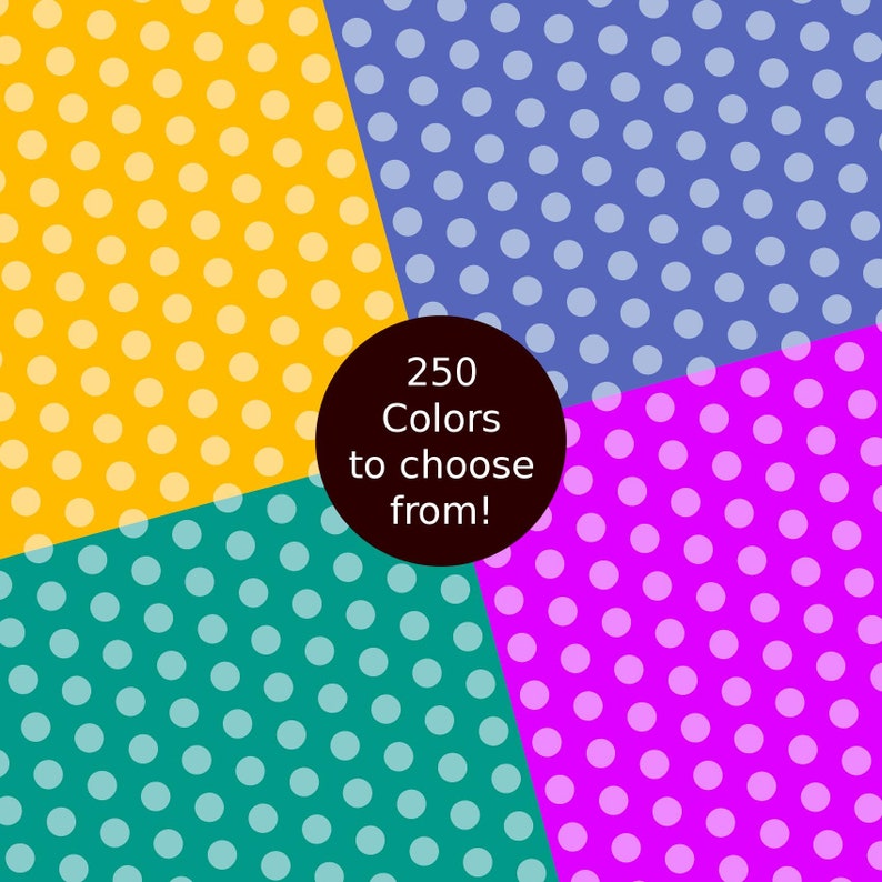 Polka Dots Digital Paper Pack 250 Colors Polka Dots Scrapbook - Etsy