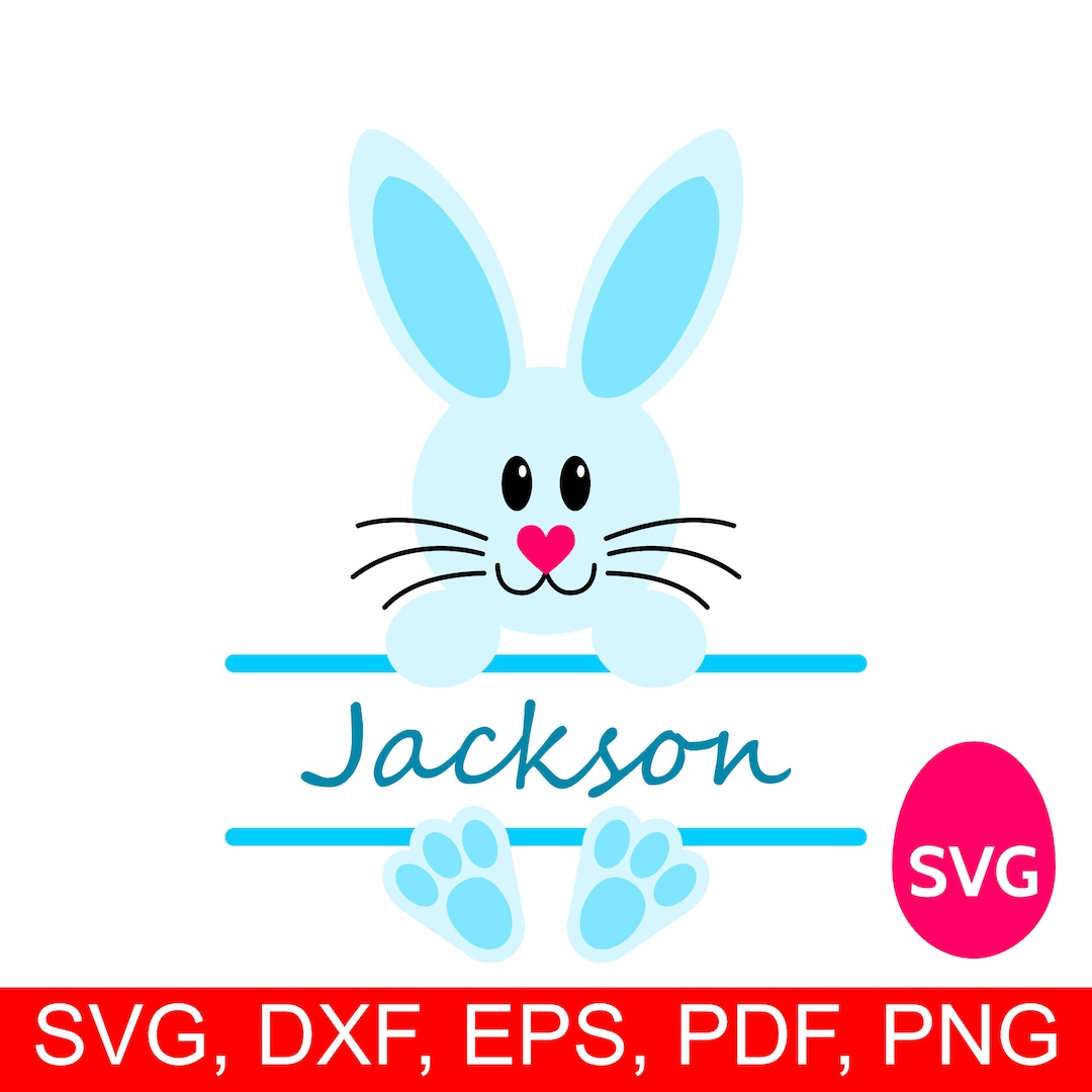 Easter Bunny Monogram for Boys SVG, Easter Bunny SVG Monogram Frame Boy ...