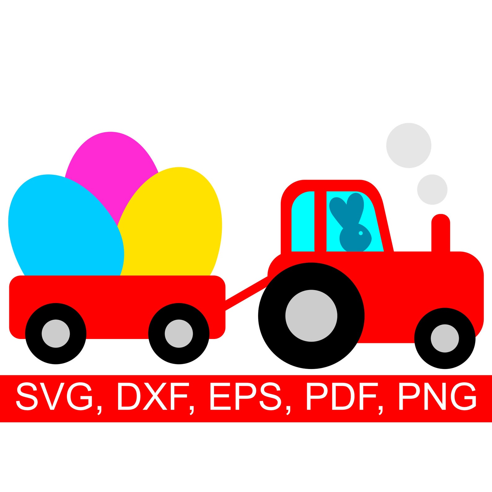 Easter Eggs Tractor SVG File Easter Tractor SVG Loaded With - Etsy