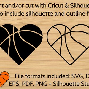 7 Sports Hearts SVG Files for Cricut & Silhouette, Heart Ball SVG Cut ...