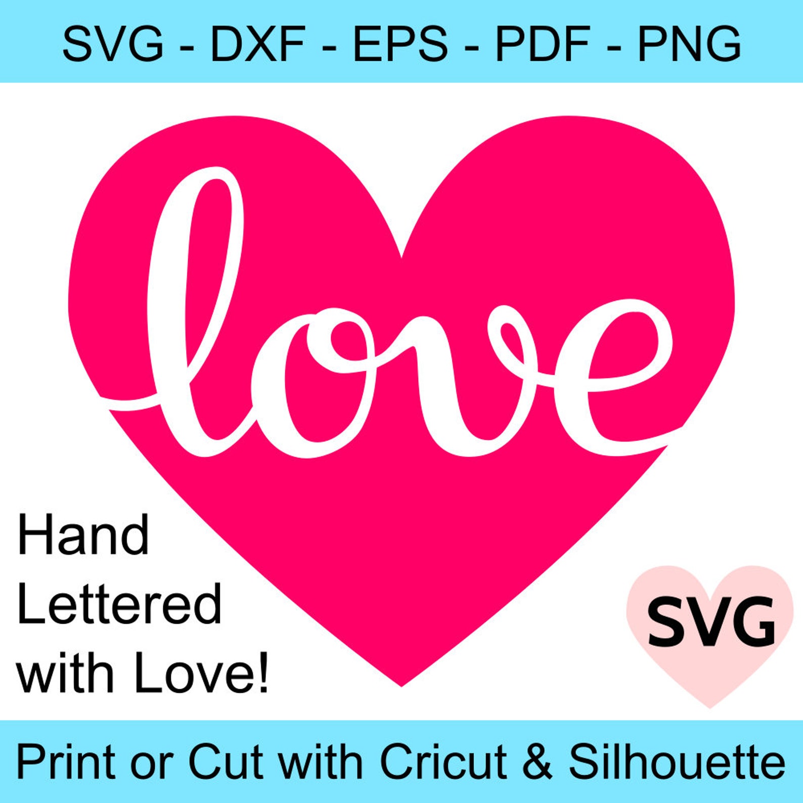 Love Heart SVG File, Love SVG Files for Cricut, Valentine SVG for Girls ...