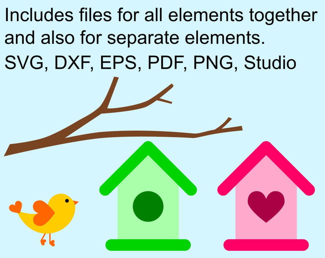 Birdhouse SVG Files for Cricut & Silhouette 2 Bird Houses - Etsy