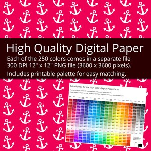 Anchors Digital Paper Pack, 250 Colors Nautical Digital Paper Anchor ...