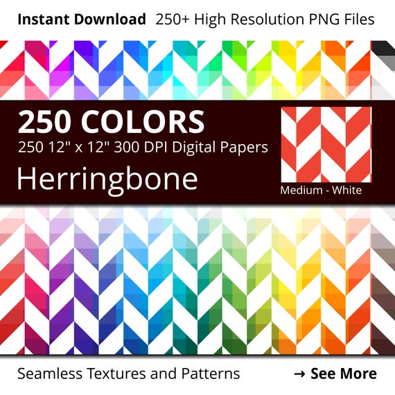 White Herringbone Digital Paper Pack 250 Colors Digital Paper - Etsy