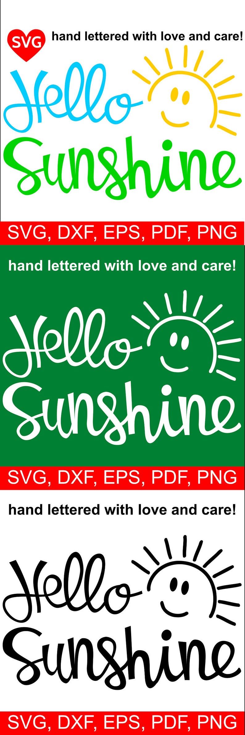Hello Sunshine SVG File for Cricut Hello Sun SVG Hello | Etsy