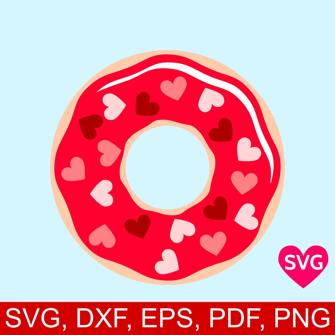 Valentine's Day Donut SVG File for Cricut, Valentine Donut SVG Design ...