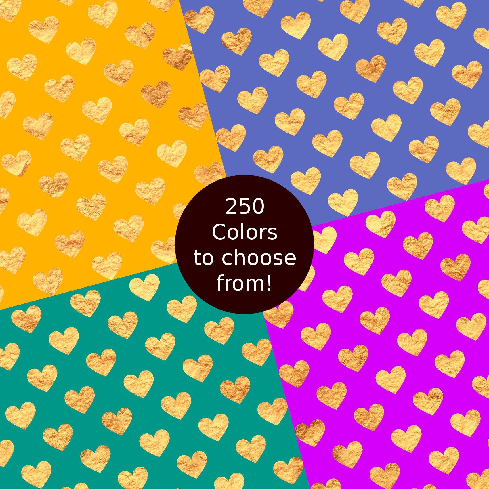 Hearts Gold Digital Paper Pack 250 Colors Digital Paper Gold | Etsy