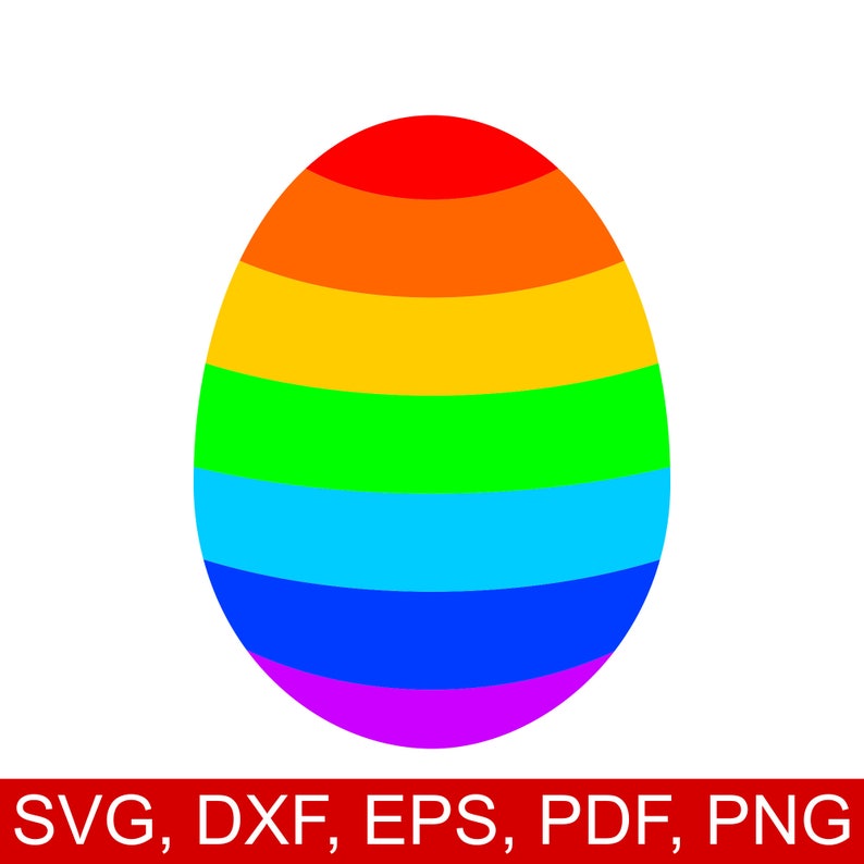 Rainbow Easter Egg SVG file Rainbow Easter Egg DXF Rainbow | Etsy