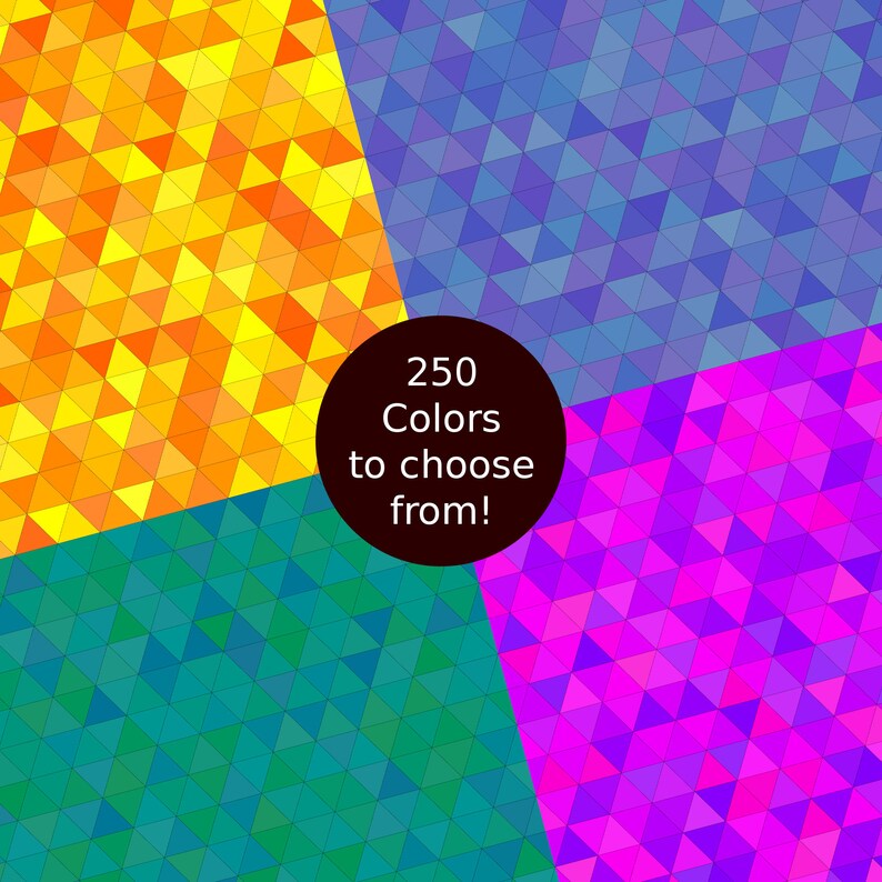 Small Triangles Digital Paper Pack 250 Colors Mixed Shades | Etsy