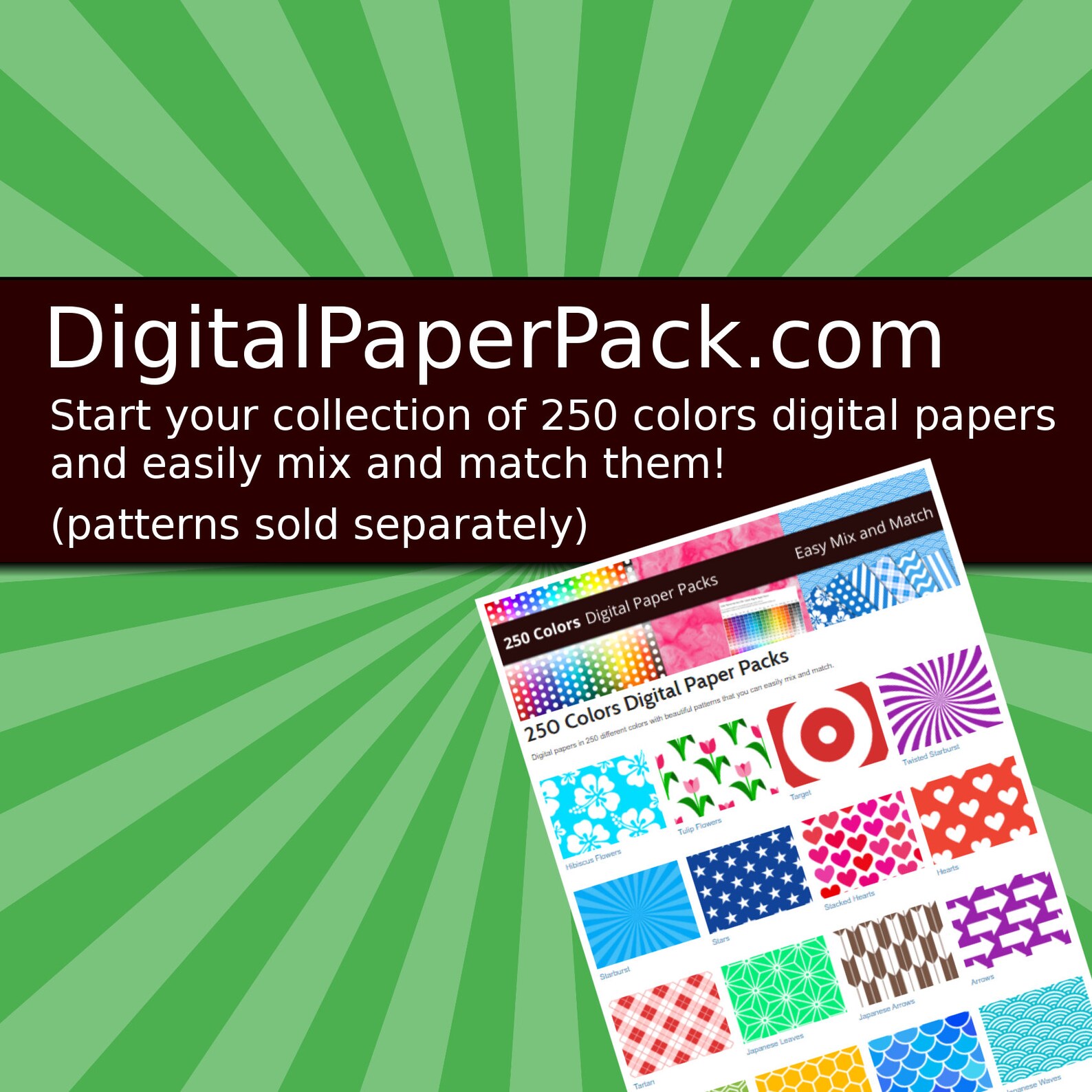 Tinted Starburst Digital Paper Pack 250 Colors Digital Paper - Etsy
