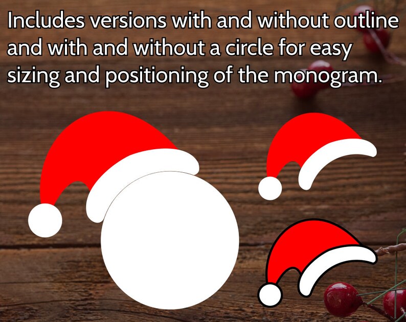 Santa Hat SVG Monogram Frame for Cricut & Silhouette Santa - Etsy