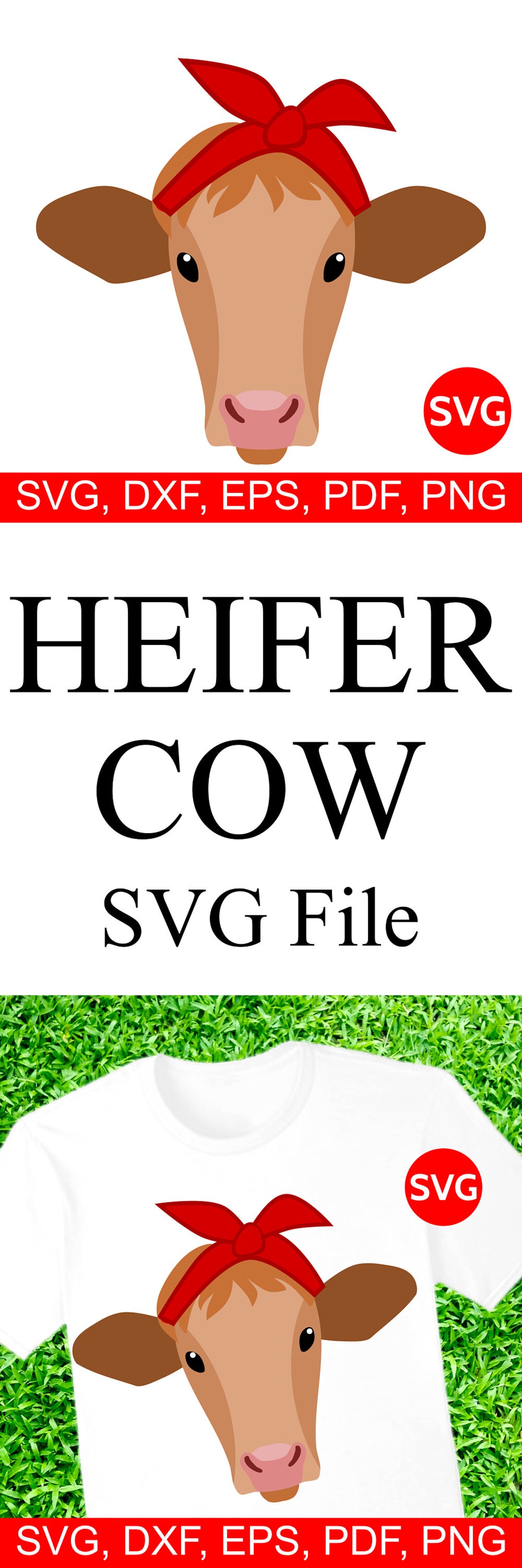 Heifer SVG File Heifer Cow With Bandana SVG Heifer Shirt SVG | Etsy