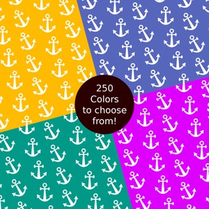 Anchors Digital Paper Pack, 250 Colors Nautical Digital Paper Anchor ...