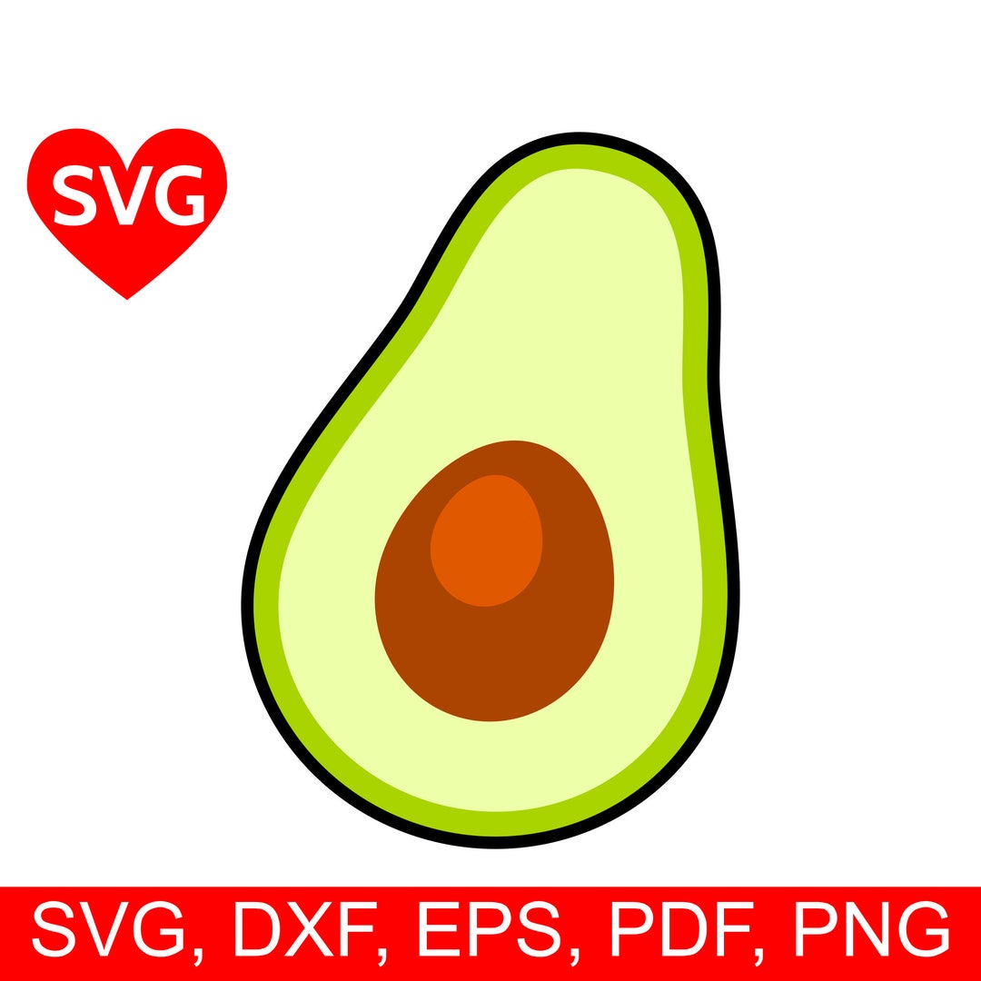 Avocado SVG File for Cricut and Silhouette, Printable Avocado Clipart ...