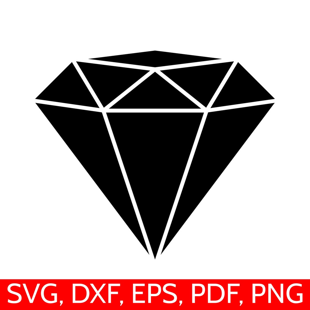 Diamond SVG File, Diamond Clipart, Diamond DXF, Diamond Silhouette ...