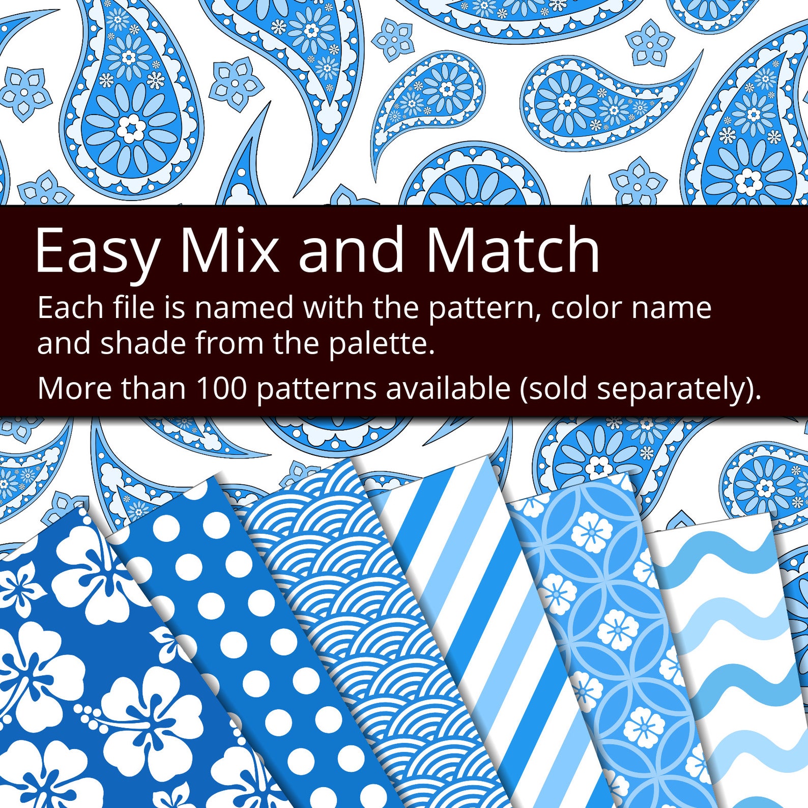 Floral Paisley Digital Paper Pack 250 Colors Flower Digital | Etsy