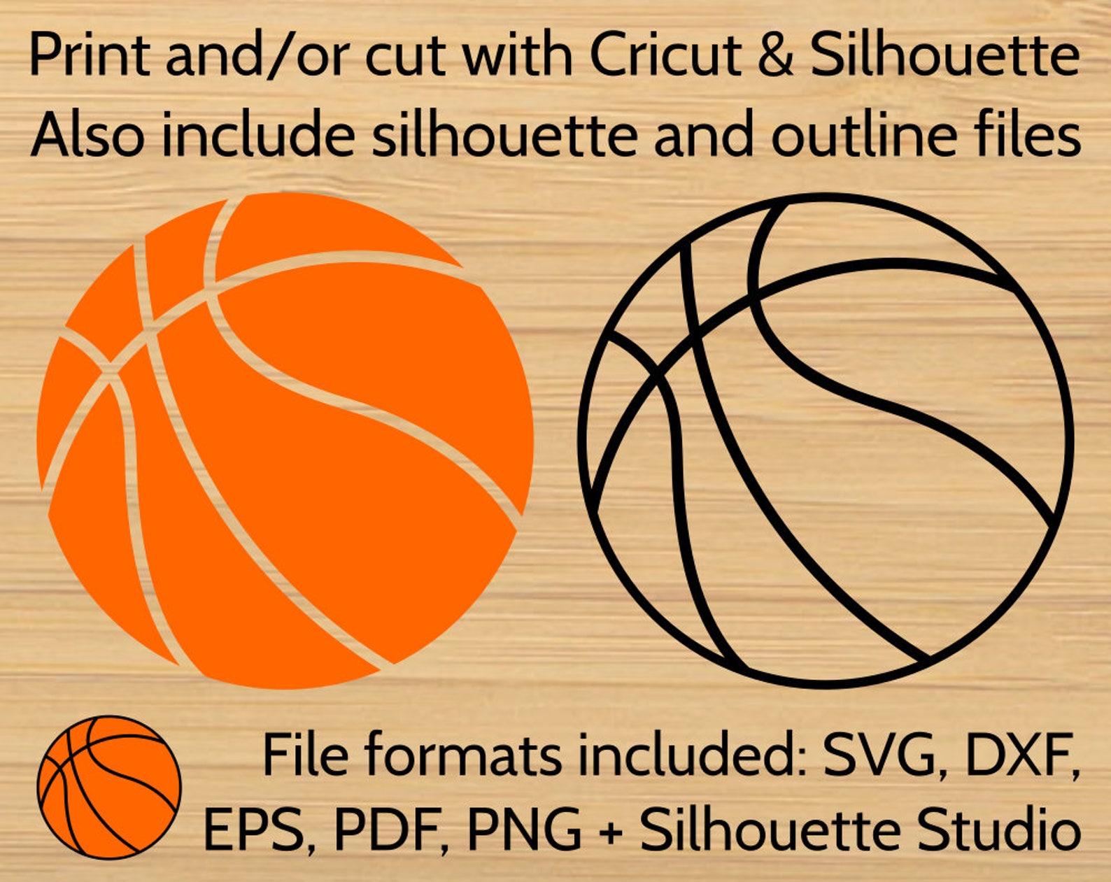 SVG Basketball Ball Cut File Optimized for Cricut & Silhouette - Basket ...