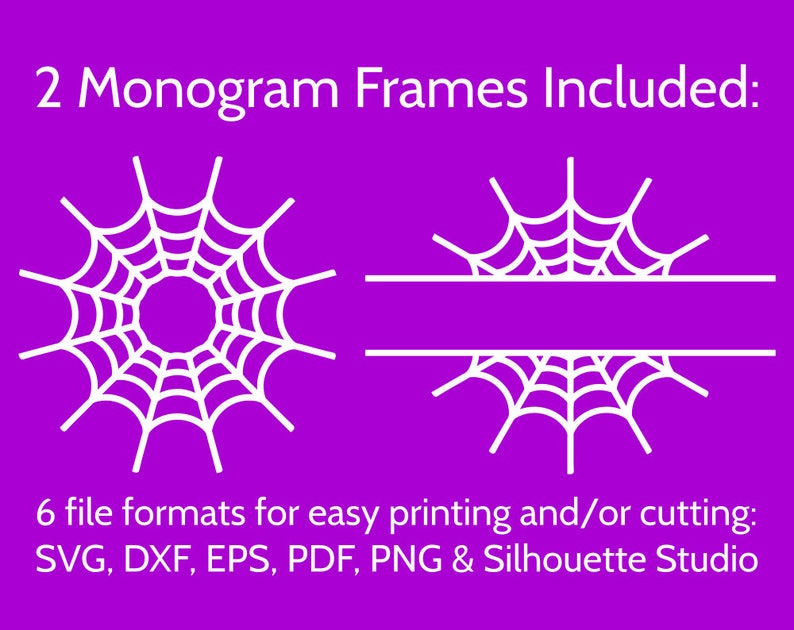 SVG Spider Web Monogram Frame SVG Spiderweb / Cobweb Circle - Etsy