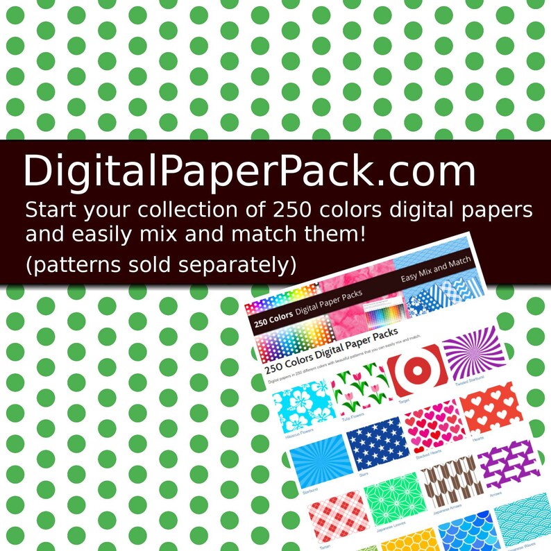 Polka Dots on White Background Digital Paper Pack 250 Colors | Etsy