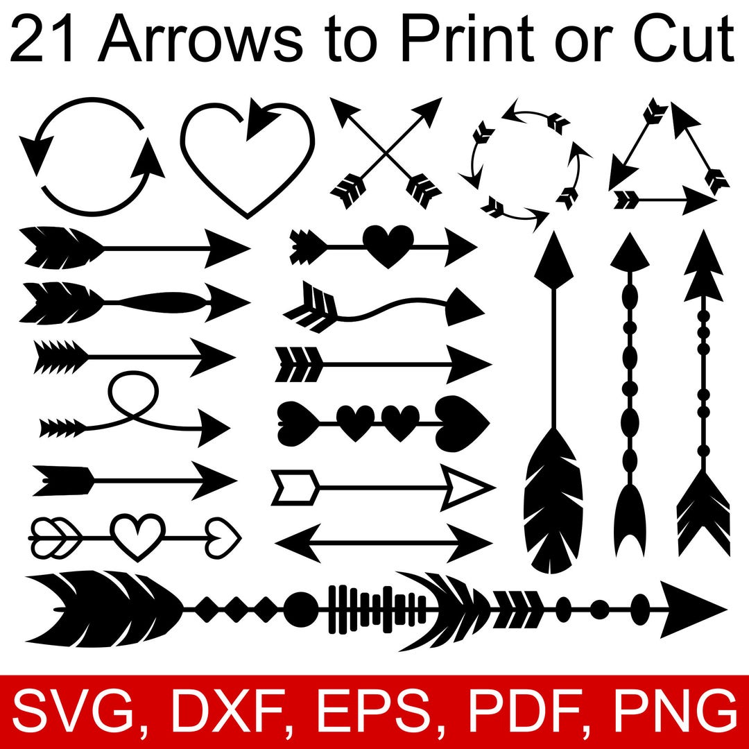 21 Arrow SVG Files, Arrow Clipart, Arrow DXF, Arrow PDF, Arrow ...