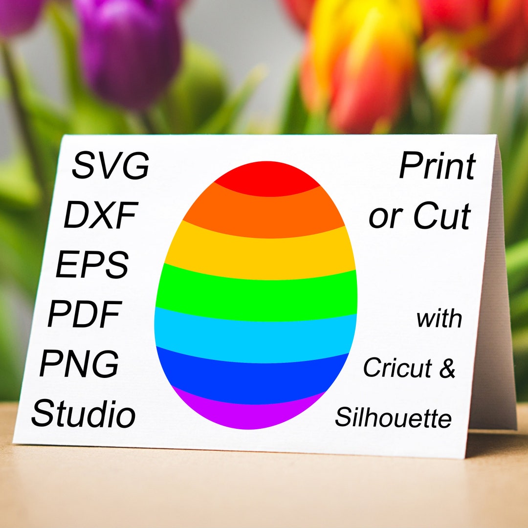 Rainbow Easter Egg SVG File, Rainbow Easter Egg DXF, Rainbow Easter Egg ...