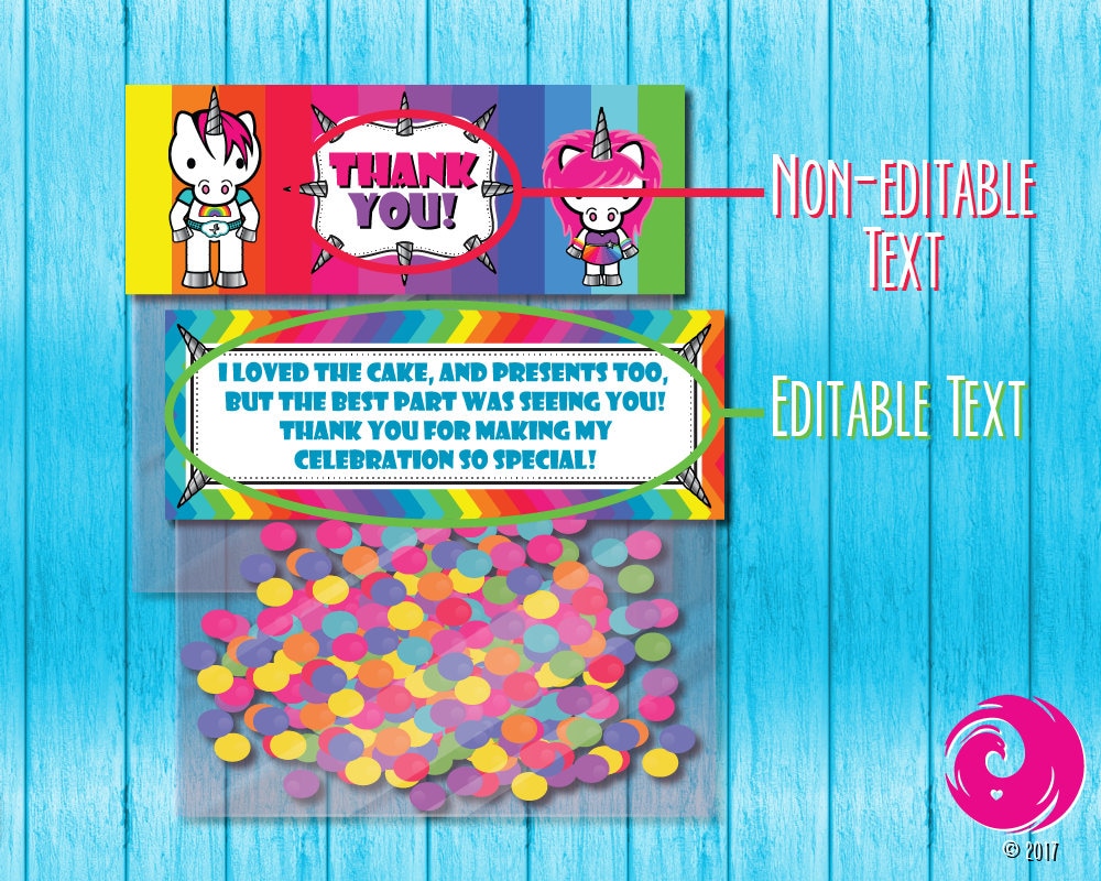 INSTANT DOWNLOAD - Editable: Magical Unicorn Rainbow Birthday Party ...