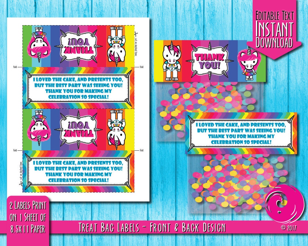 INSTANT DOWNLOAD - Editable: Magical Unicorn Rainbow Birthday Party ...