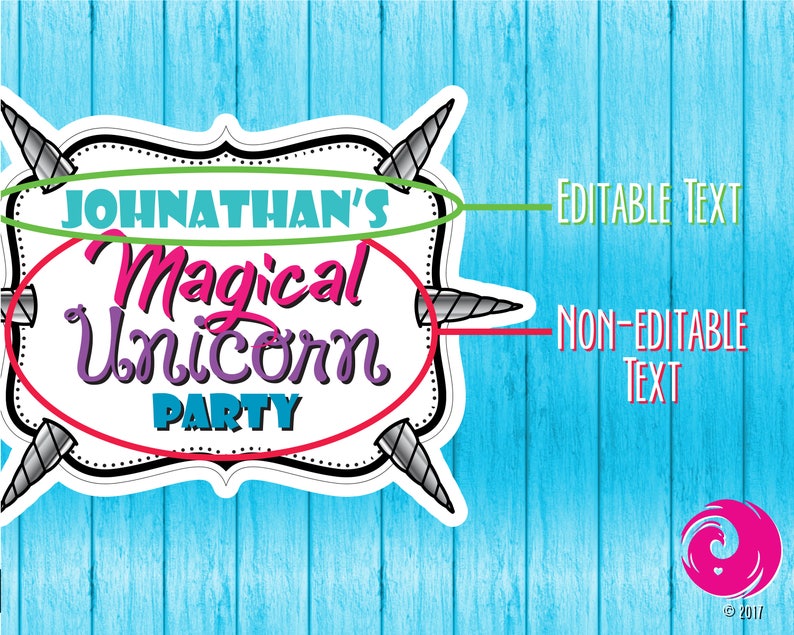INSTANT DOWNLOAD - Editable: Magical Unicorn Rainbow Birthday Party ...