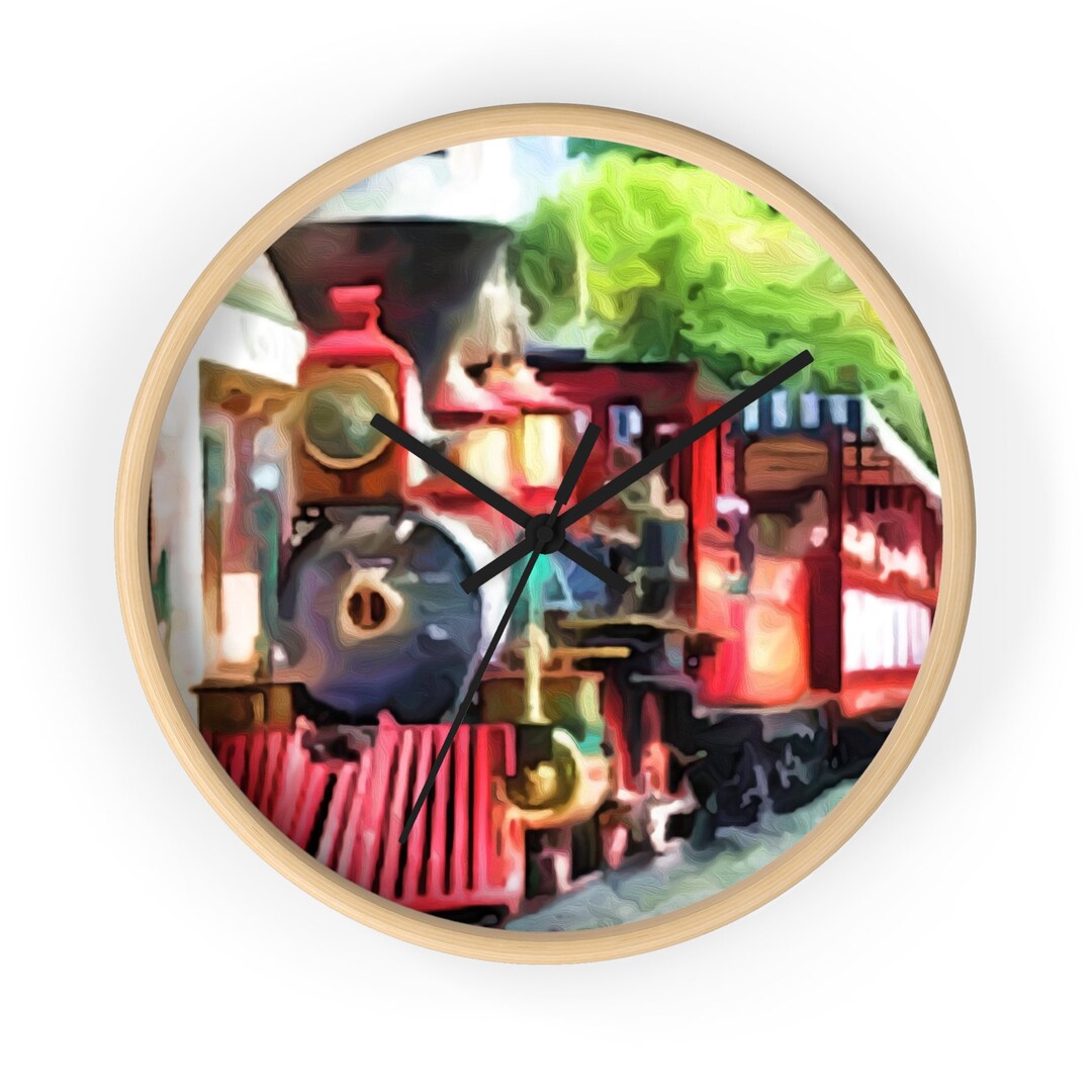 Wall Clock Painting of Disneyland Resort Railroad Train Ride - Etsy