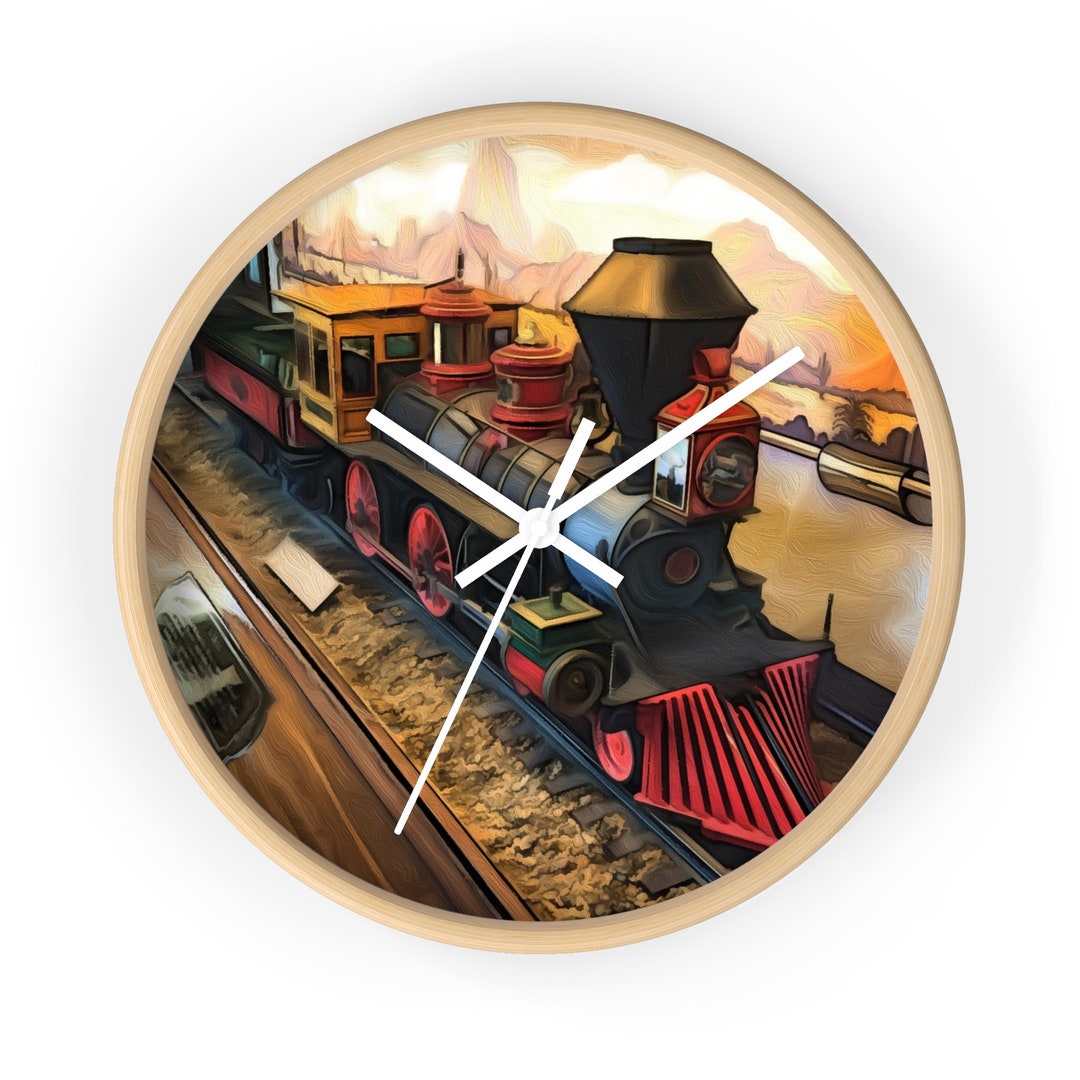 Wall Clock Painting of Disneyland Resort Main Street Railroad Train ...