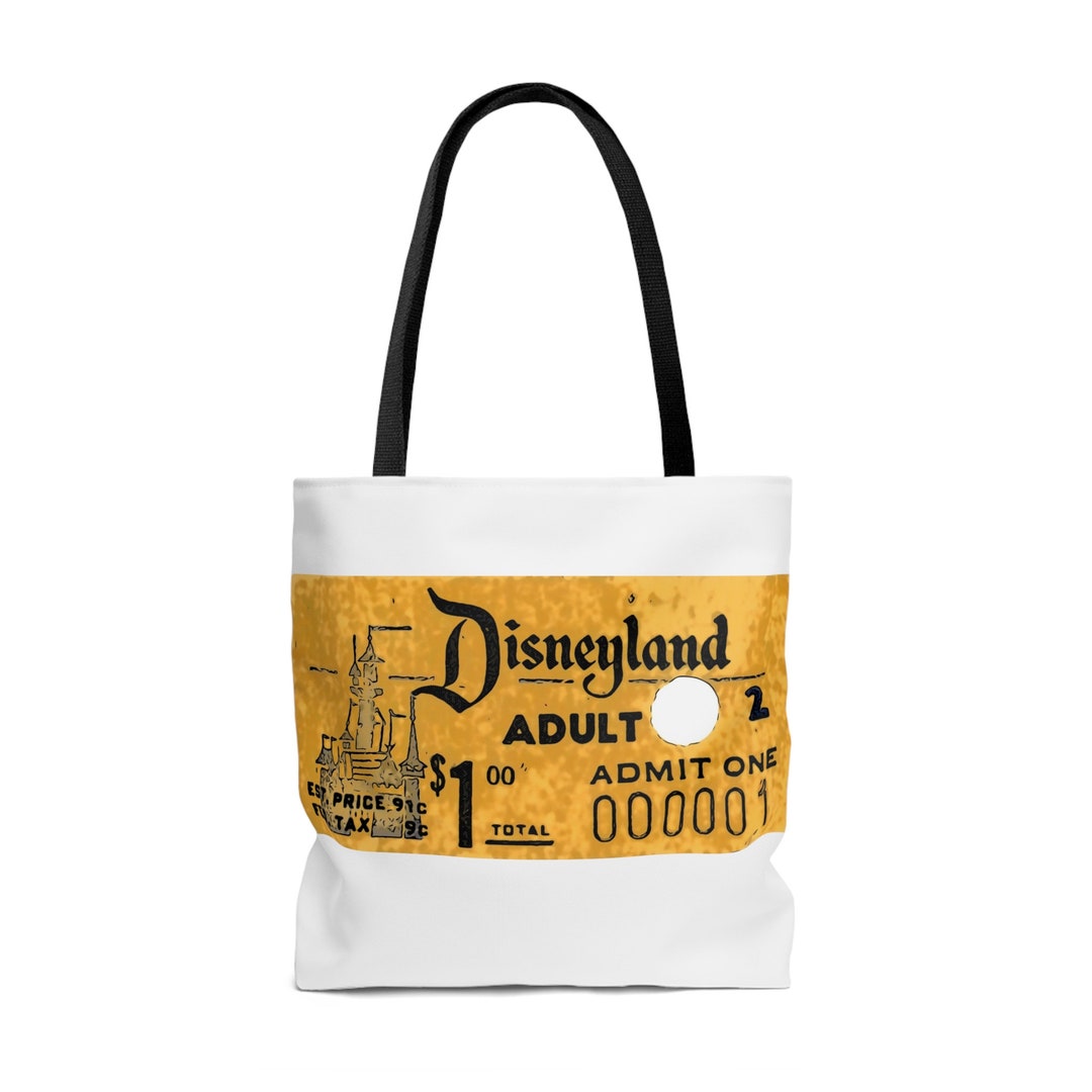 AOP Tote Bag Painting of Disneyland Vintage Ticket Stub - Etsy