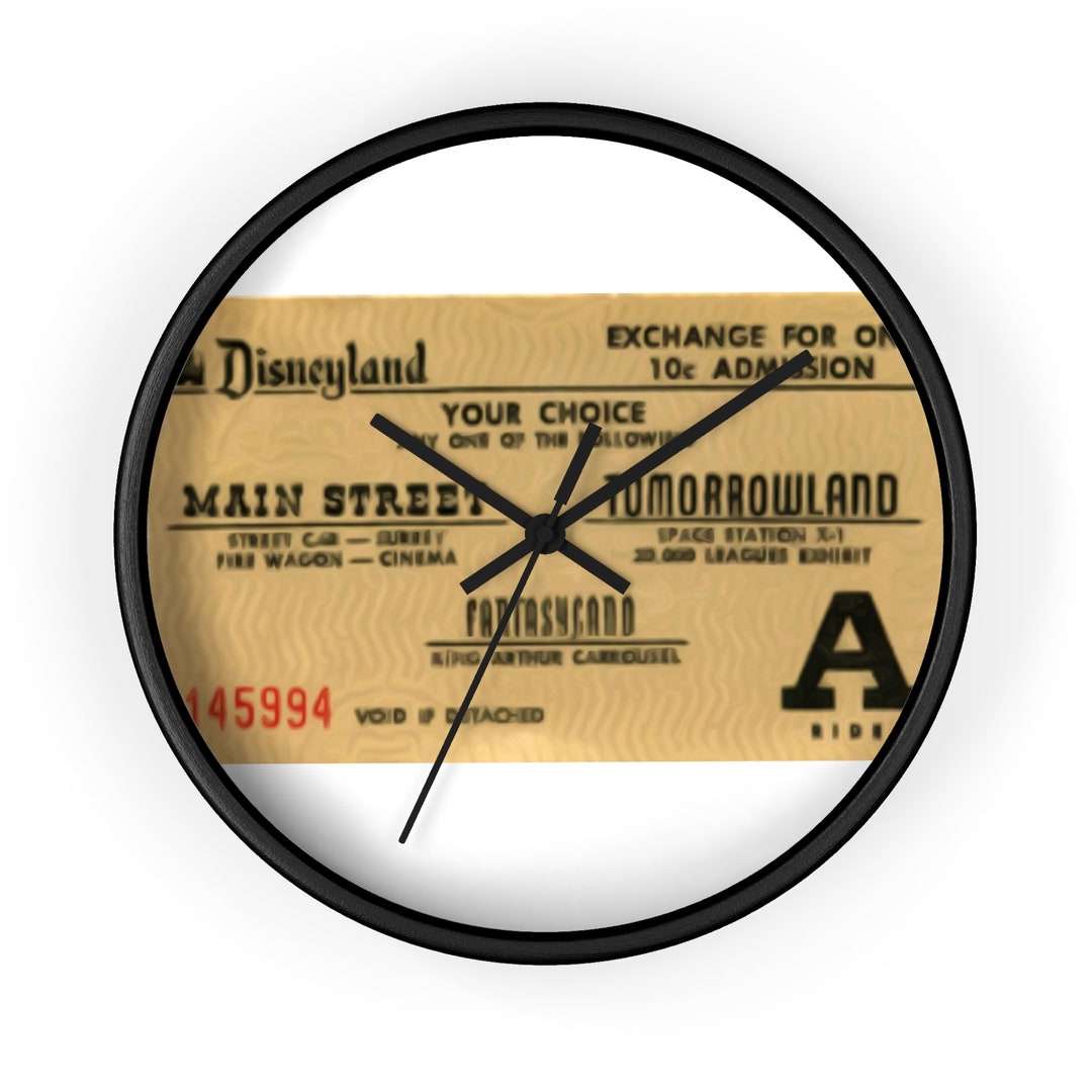 Wall Clock Painting of Disneyland Resort Vintage Ticket Stub - Etsy