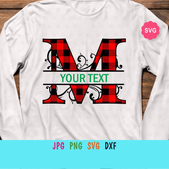 Christmas Split Monogram SVG for Cricut Letter M Monogram | Etsy