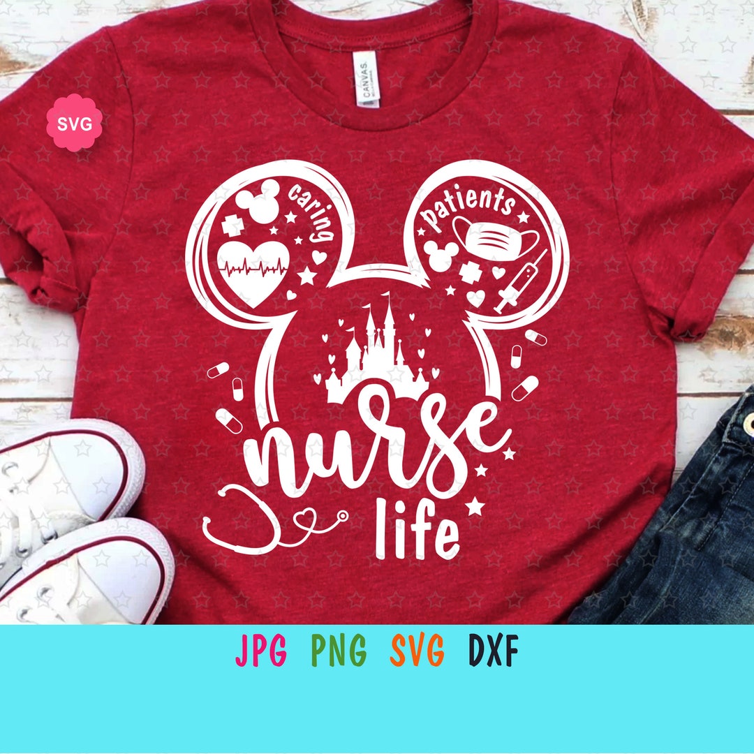 Mouse Nurse Life Svg for Cricut, Nurse Design Print for T-shirt, Mouse ...