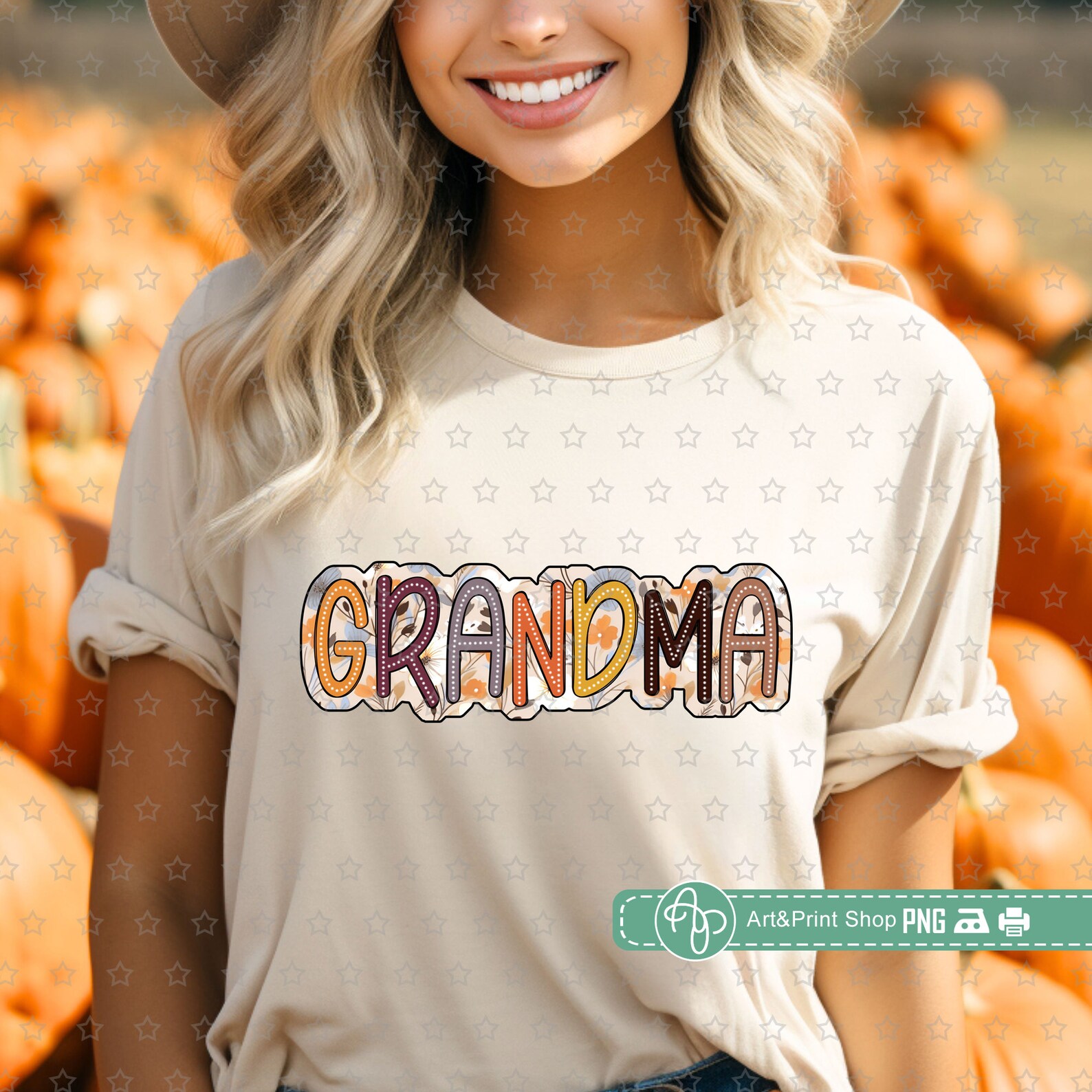 Fall Grandma Png, Hello Autumn Png, Fall Png, Floral Grandma Png ...