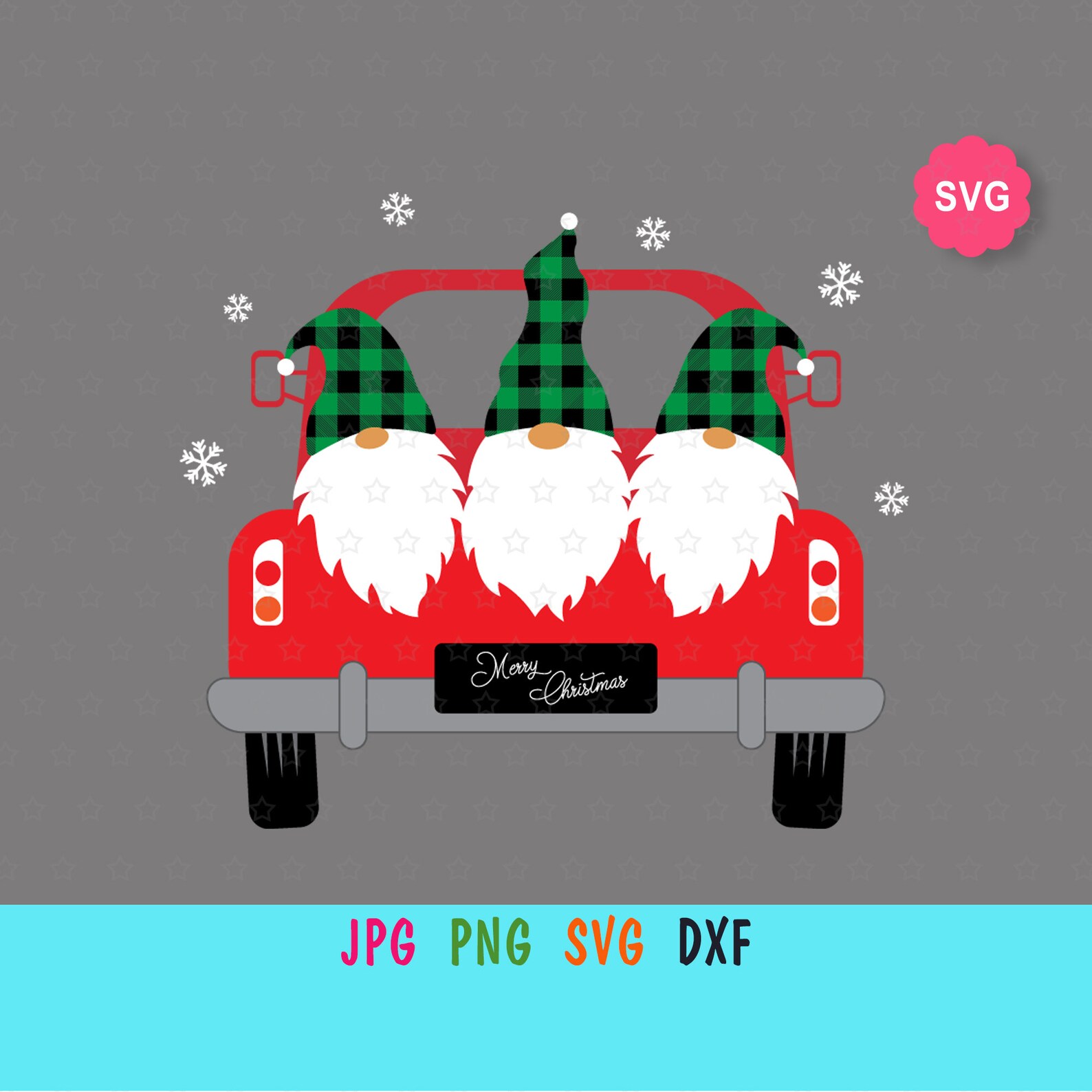 Christmas truck with gnomes SVG for cricut Holiday gnomes | Etsy