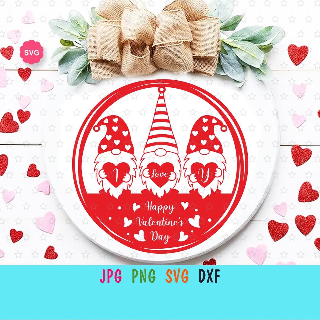 Valentines Gnomes Svg for Cricut, Happy Valentine's Day Svg, Gnomes ...