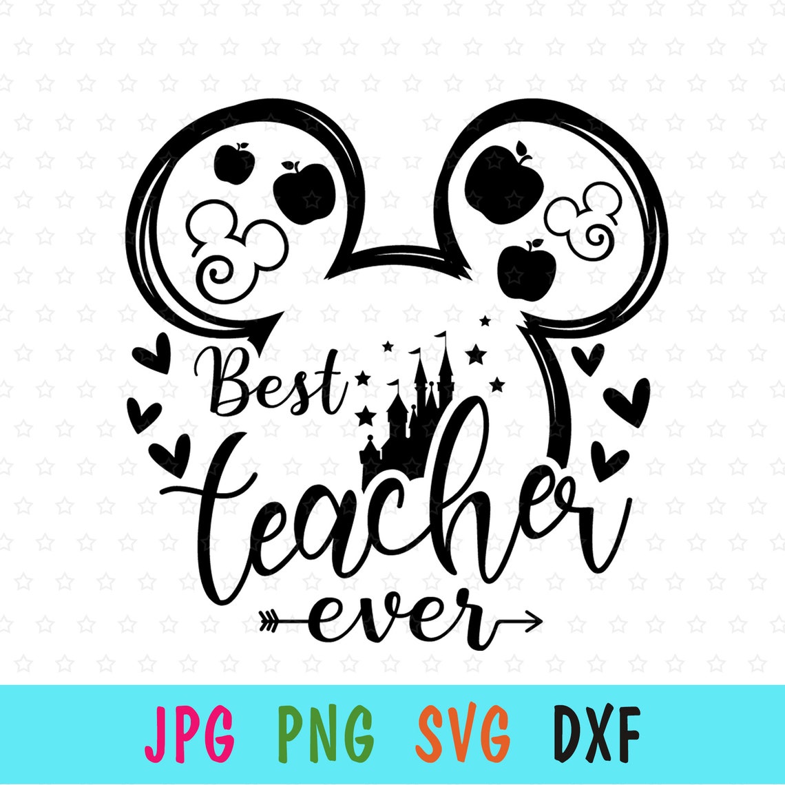 Disney Best Teacher Ever Svg for cricut Mickey teacher print | Etsy