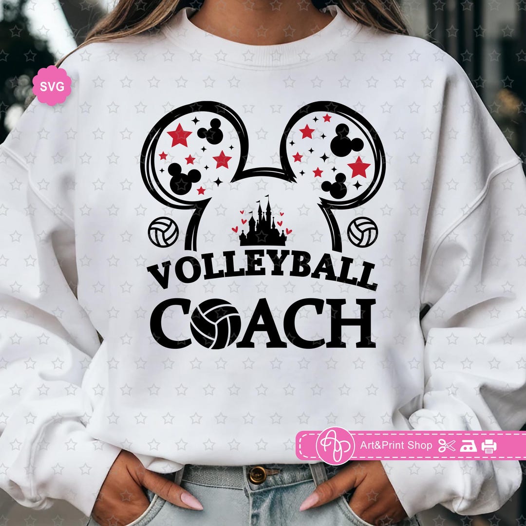 Mouse Volleyball Coach Svg for Cricut, Game Day Svg, Volleyball Season ...