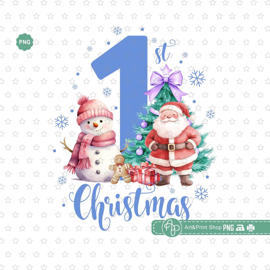 My 1st Christmas Png, Christmas Boy Png, My First Christmas Png ...