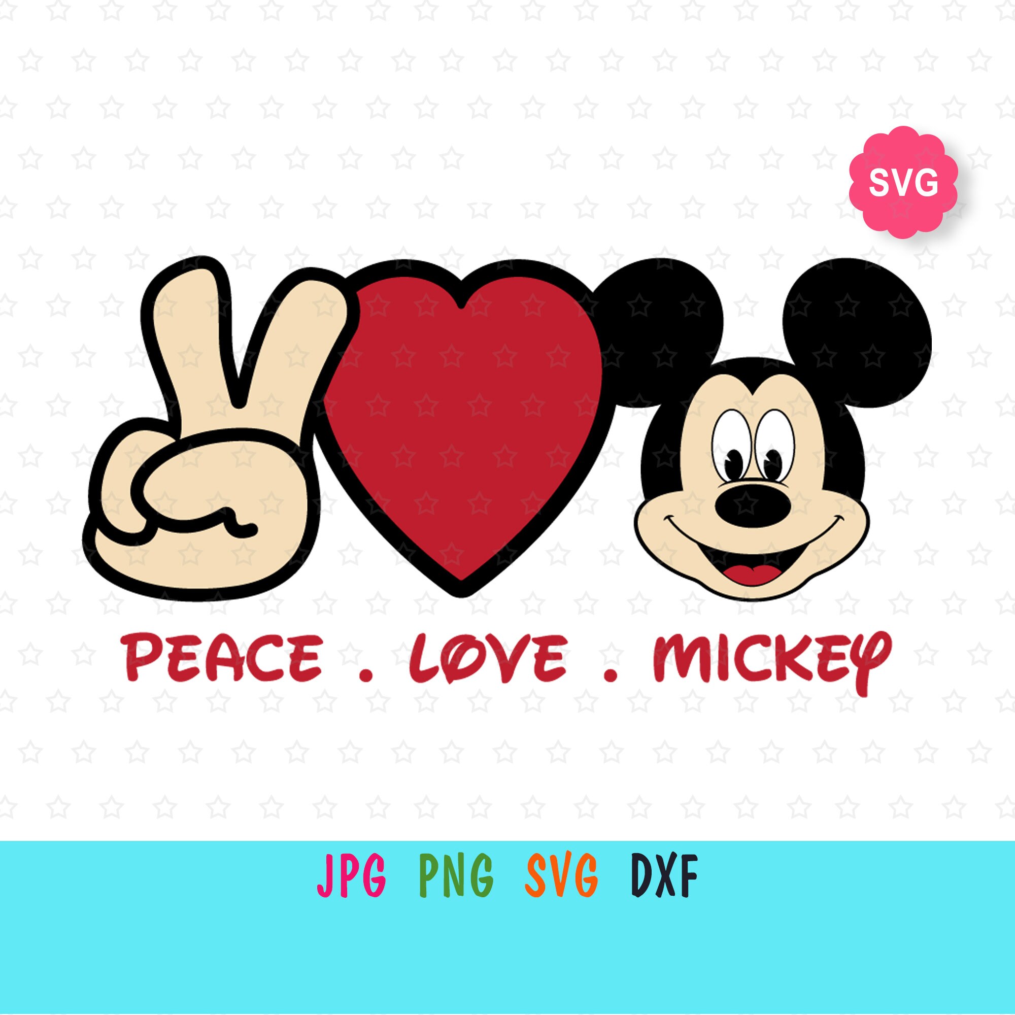 Peace Love Mickey SVG for cricut Disney Teacher print for | Etsy