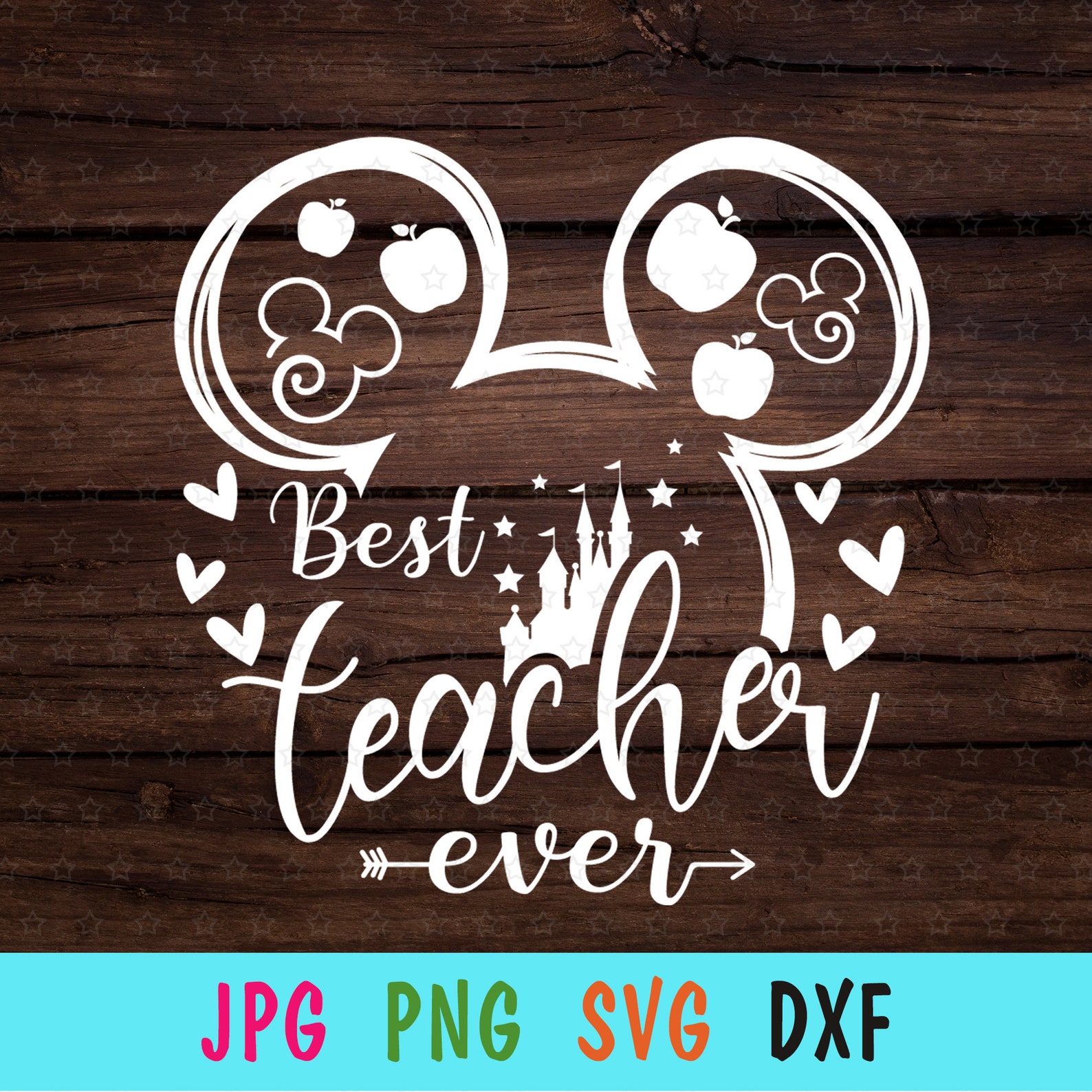 Disney Best Teacher Ever Svg for cricut Mickey teacher print | Etsy