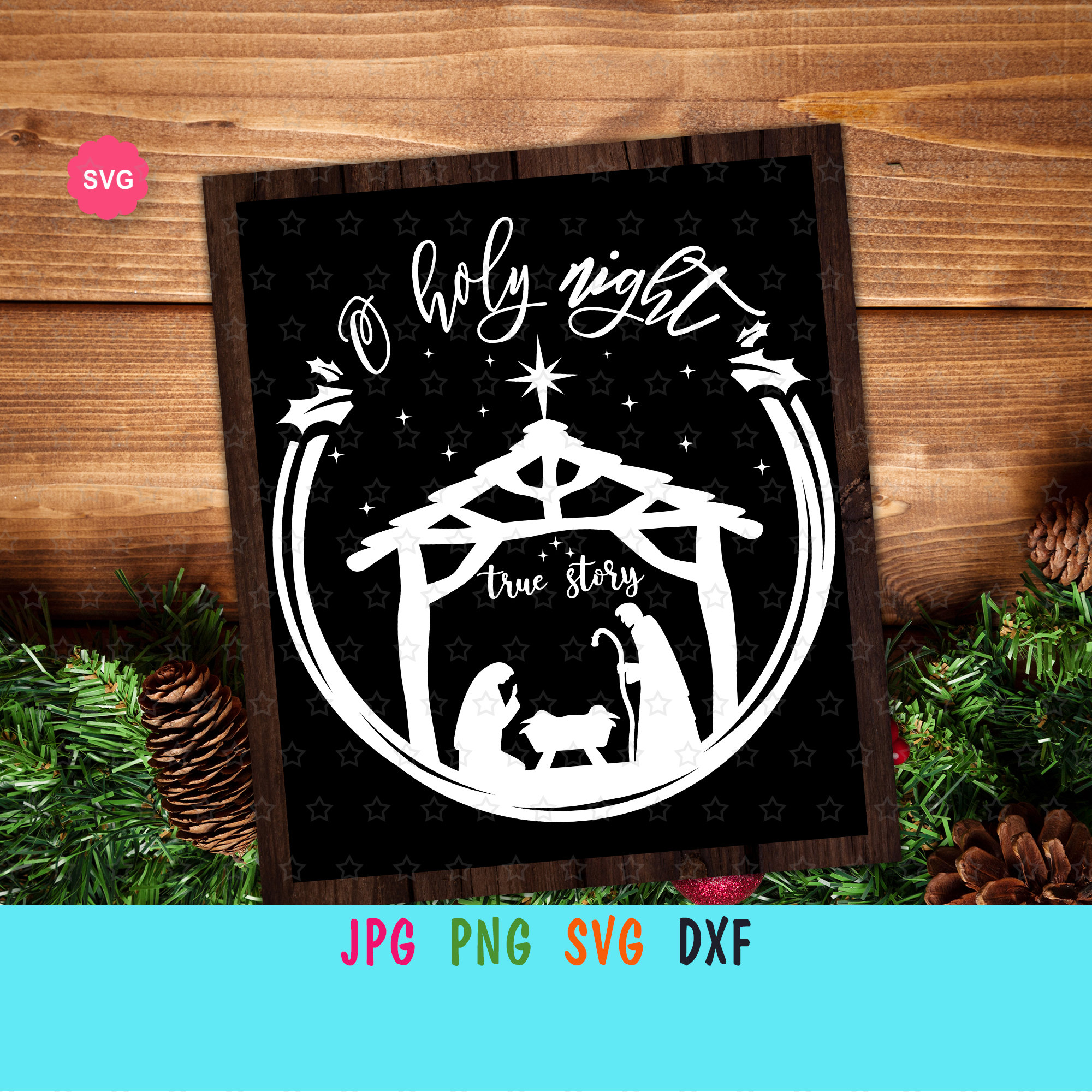 O Holy Night Svg for Cricut Merry Christmas Print for - Etsy