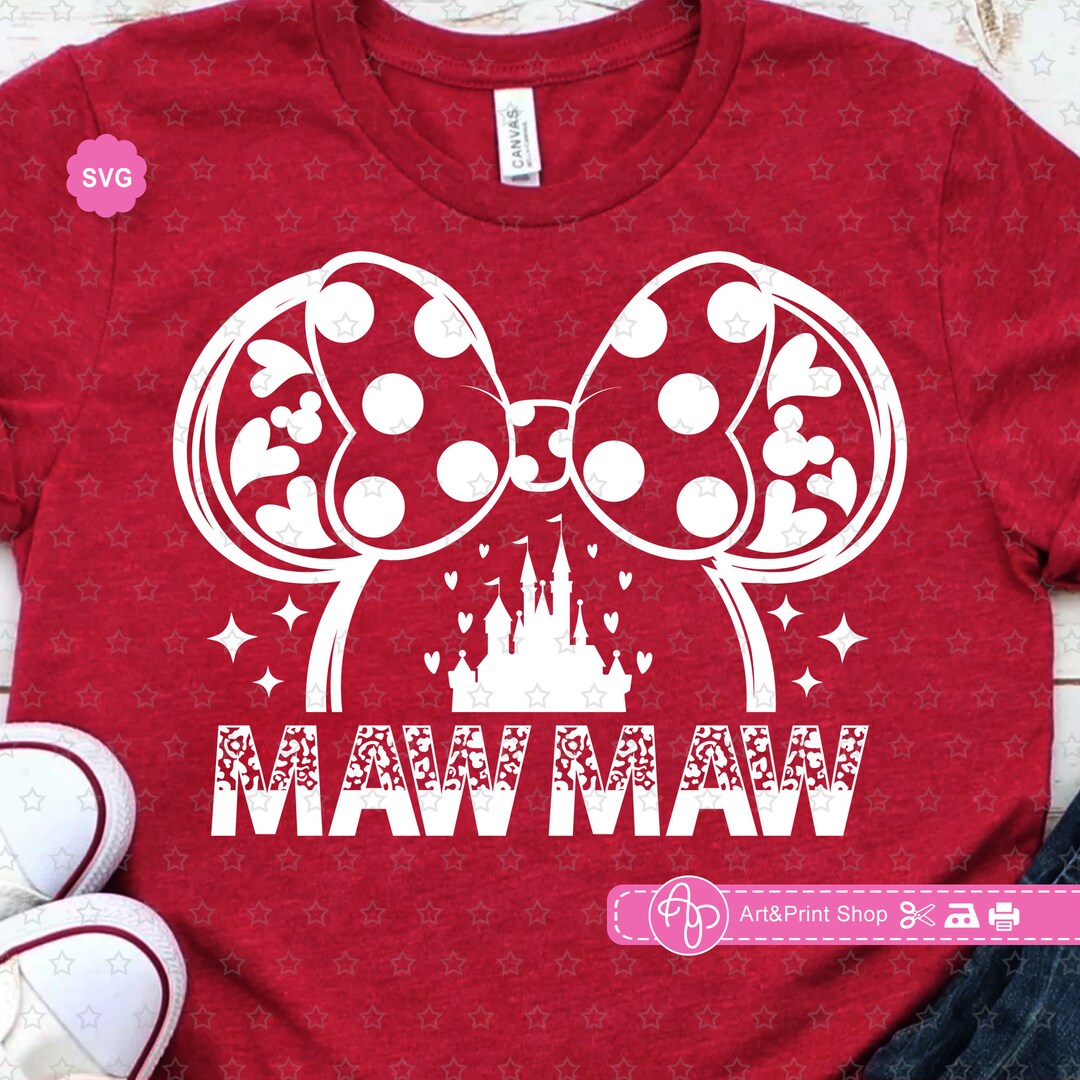 Mouse Maw Maw Leopard Svg for Cricut, Birthday Grandma Print for T ...